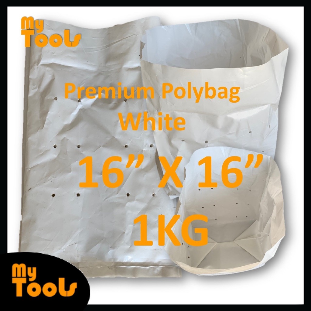 Mytools 1KG 16" x 16" HDPE Premium White Polibeg UV Poly Bag Polybag ...