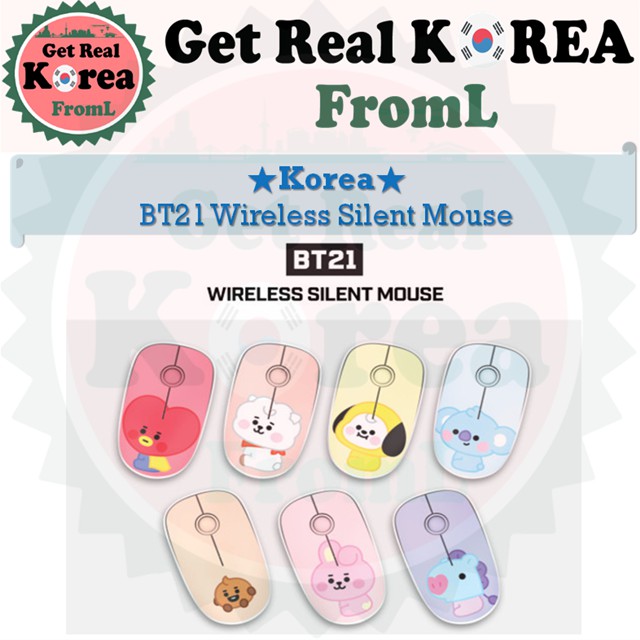 ★Korea★ BT21 Figure Wireless Silent Mouse BTS Koya RJ Shooky Mang ...