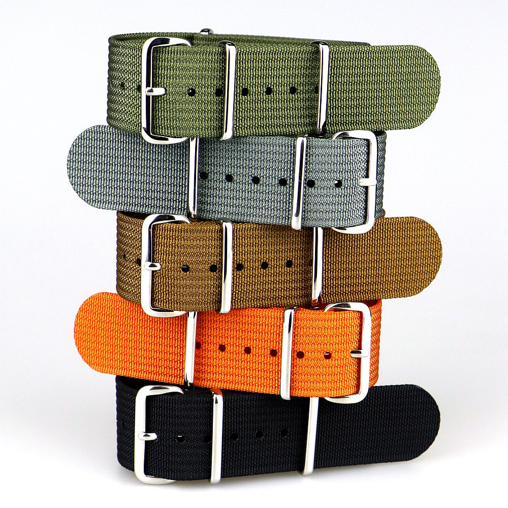 New Ribbed Nato Strap 20mm 22mm Nylon Watch Straps Braid Elasticity ...