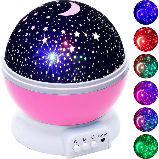 Starry Sky Projector Lamp 360° Rotating Multi-Color Star Moon Sky Night ...