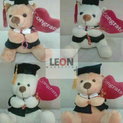 12" Graduation/Convocation Bear with Hold Love Shape Congrats Balloon ...