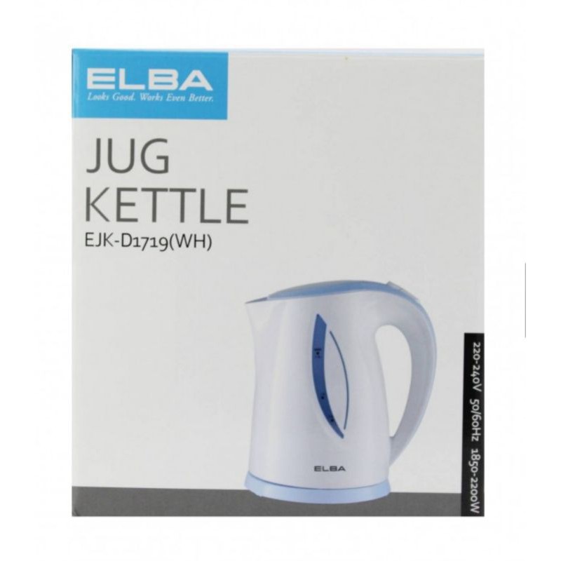 Elba Jug Kettle (1.7L) EJK-D1719(WH) Electric kettle | Shopee Malaysia