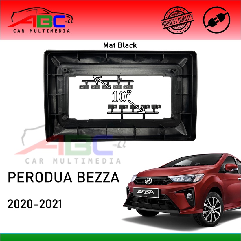 10INCH Android Player Casing Matte Black For Perodua Bezza 2020 2021 ...