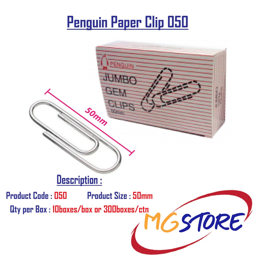 Penguin Jumbo Gem Paper Clips - 50mm | Shopee Malaysia