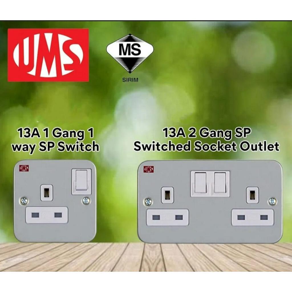 UMS Metal Clad Series 13A1 Gang 2 Gang /15A 1gang Metal Clad Switched ...
