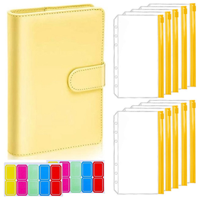 A6 Binder Planner Notebook Binder Pockets Storage Cash Envelope Bills ...