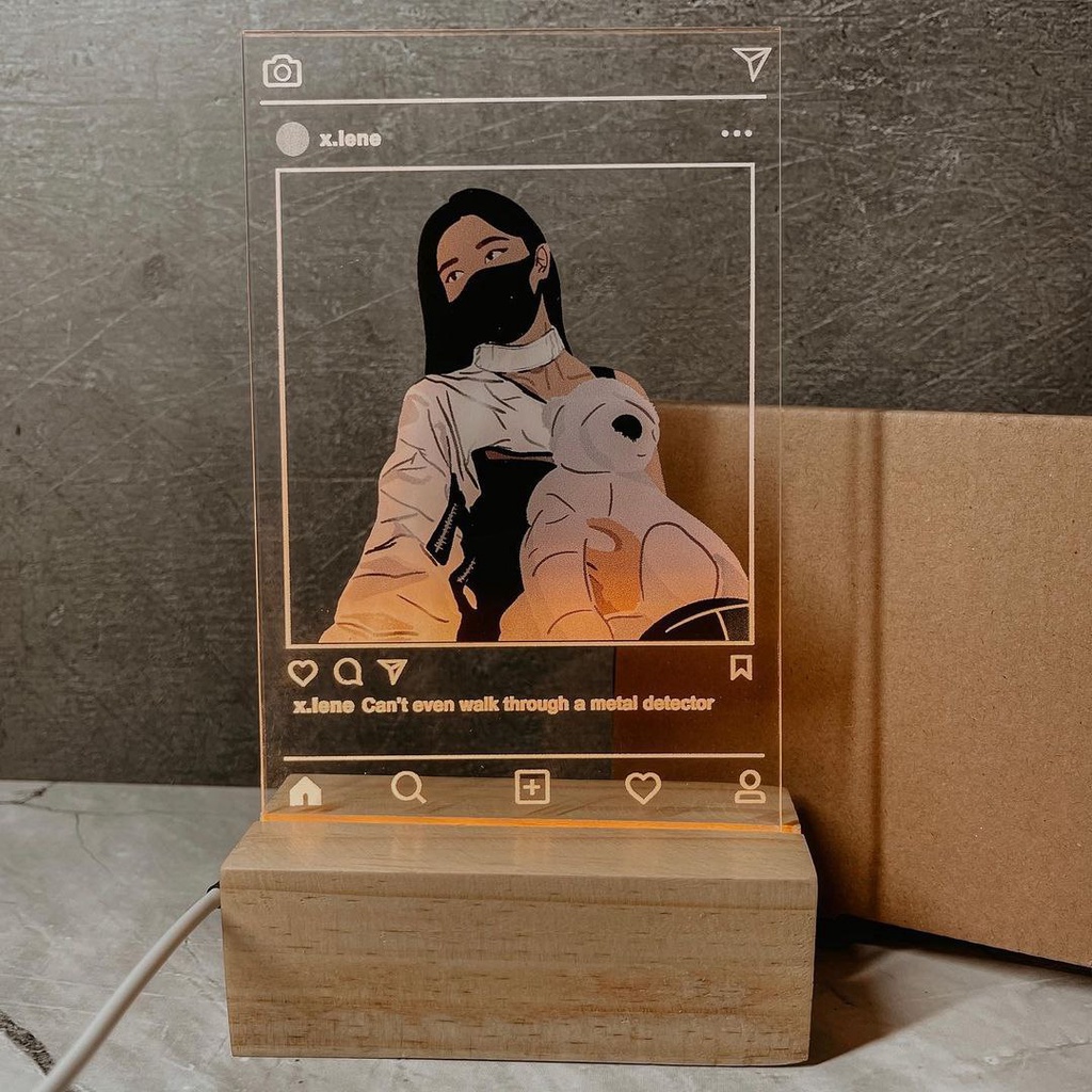 Full Face Illustration acrylic with led light (per person illustration ...