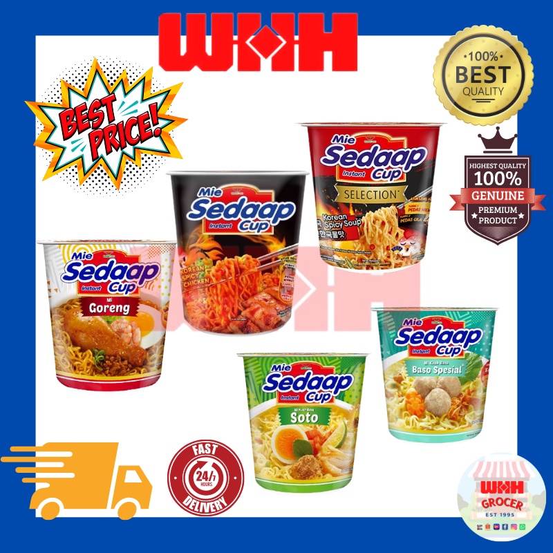 MI SEDAAP CUP INSTANT NOODLES 72G~83G (HALAL) Korean Spicy Chicken ...