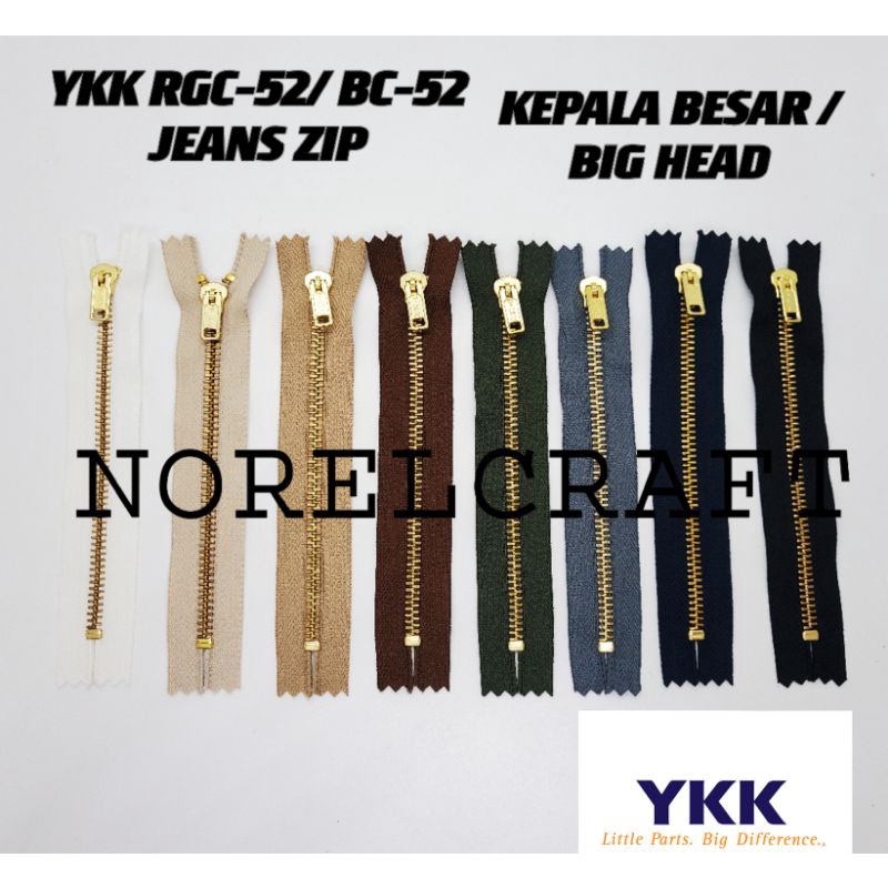 [12PCS] 3" -8" YKK RGC-52 JEANS ZIP /YKK JEANS ZIP KEPALA BESAR/ YKK ...