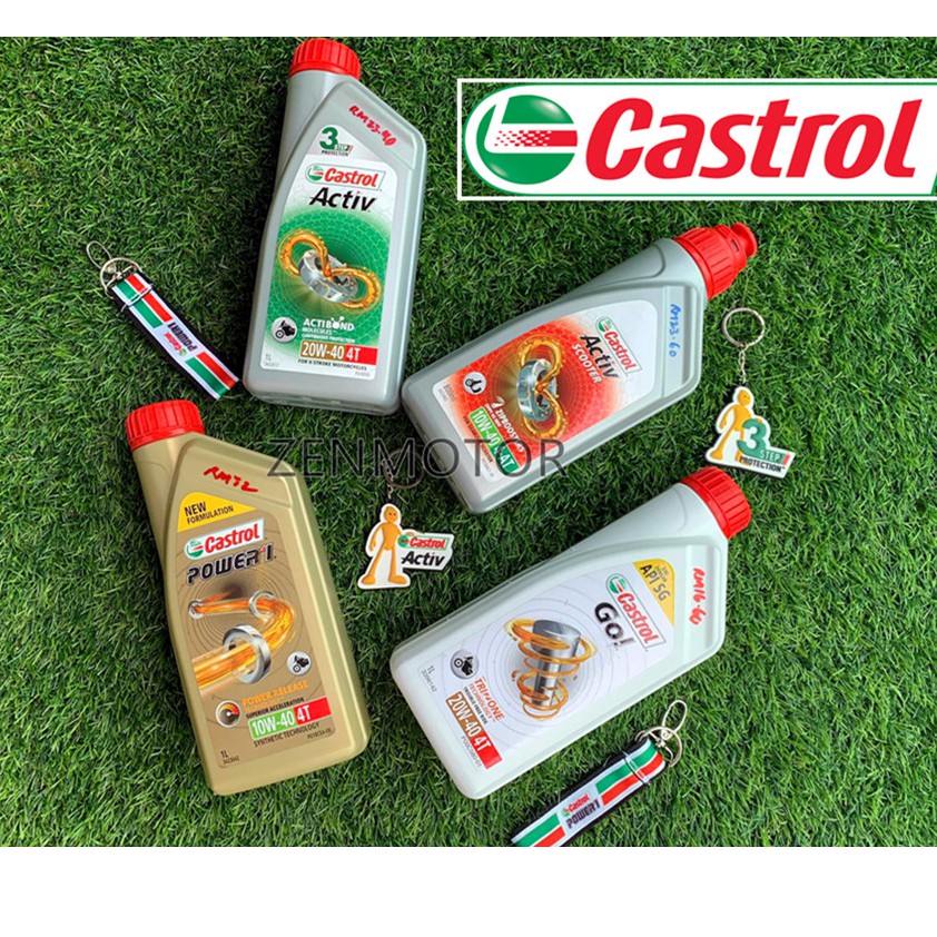 💥100% ORIGINAL CASTROL 4T MINYAK HITAM CASTROL POWER1 4T GO CASTROL ...