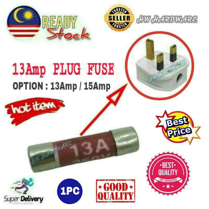 13Amp / 15Amp Fuse / 13Amp Plug Top Fuse / 13a Fuse / 13a Plug Fuse | Shopee Malaysia