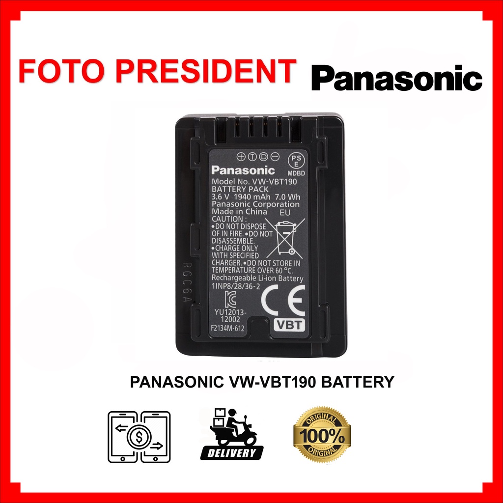 PANASONIC VW-VBT190 BATTERY | Shopee Malaysia