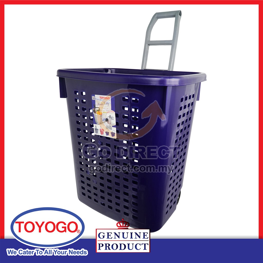 TOYOGO Multi-Purpose Trolley Shopping Carrier Laundry Basket w wheels ...