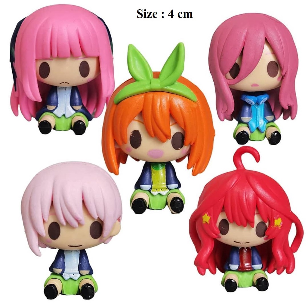 5 Pcs Mini Quintessential quintuplets Anime Cake Toy Decorations Action ...