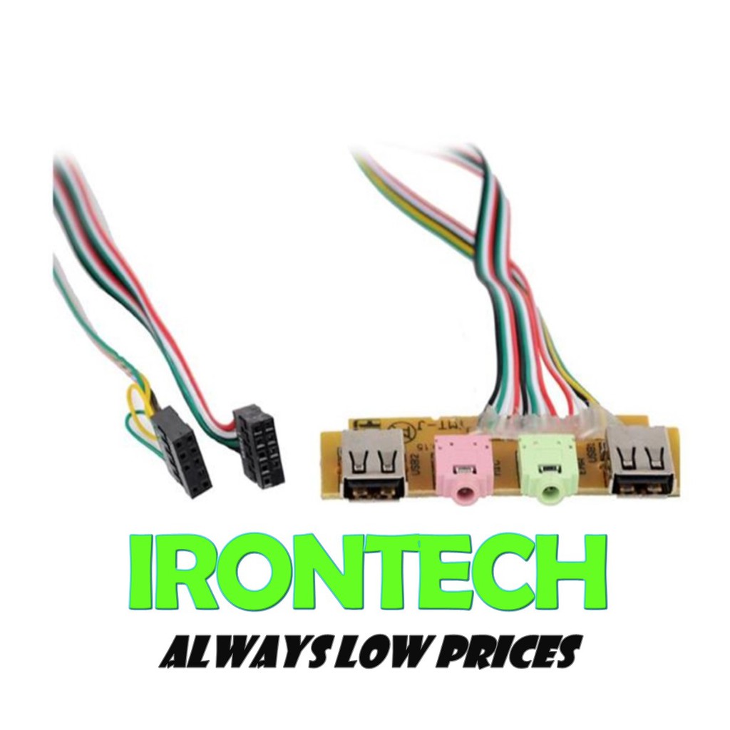 Case Front Panel PCB 2x USB 2.0 3.5mm Audio Mic Port Cable PC 6.8cmx2cm ...