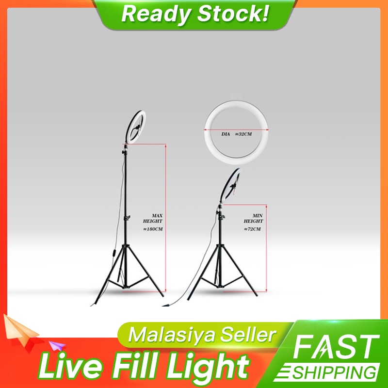 Ready Stock Led Ring Light Dim Video Live Studio Lighting Lampu Bulat ...