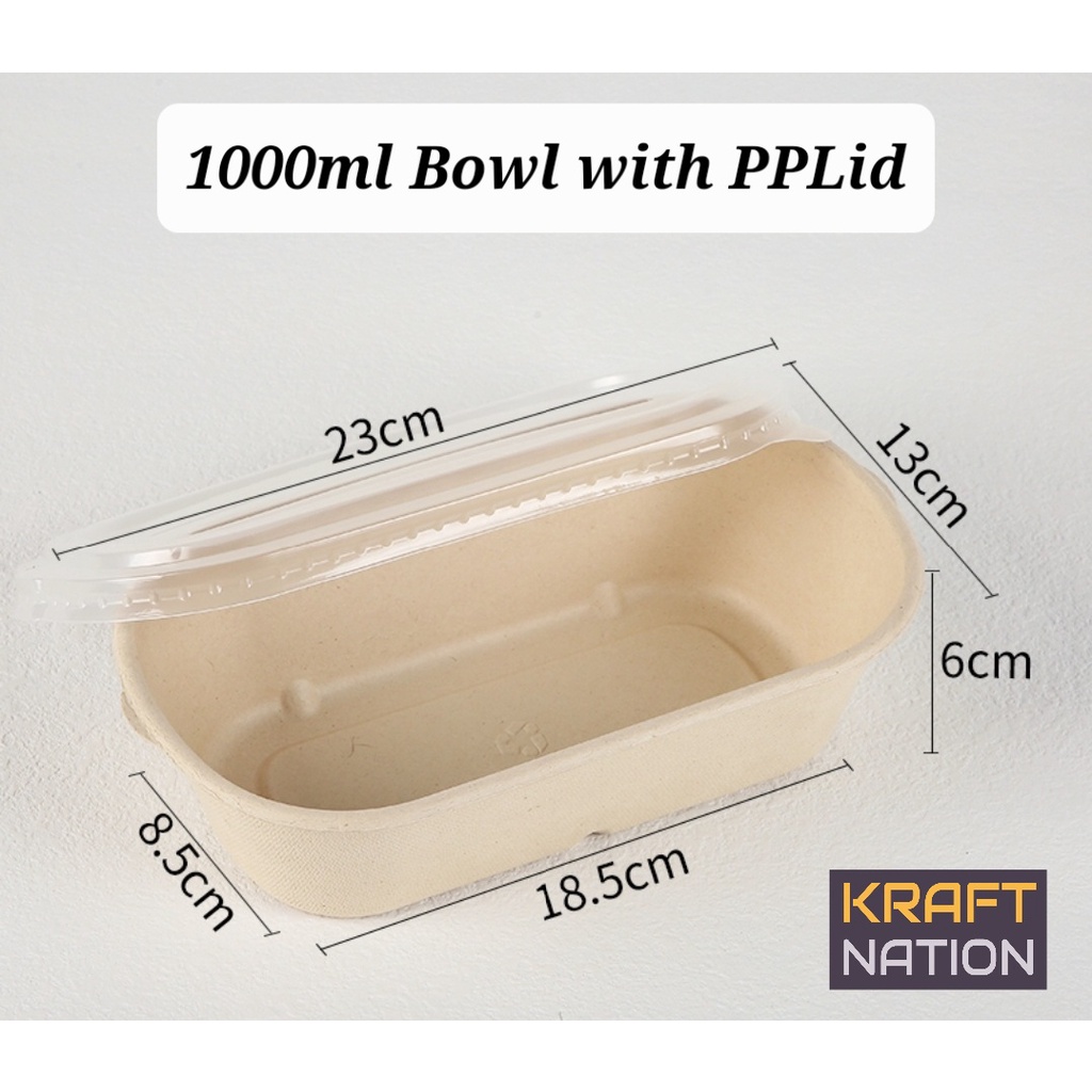 [ECO] 500ml/700ml/850ml/1000ml Degradable Healthy Pulp Lunch Box with ...