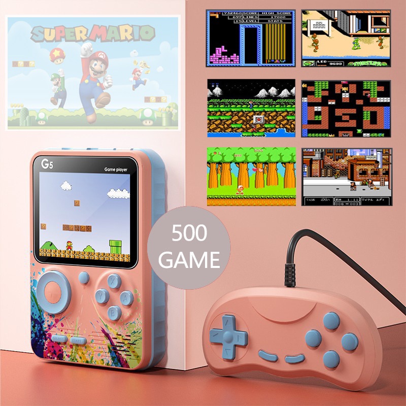 Game Console G5 Retro Mini Portable Handheld Gamepad Built-in 500 ...
