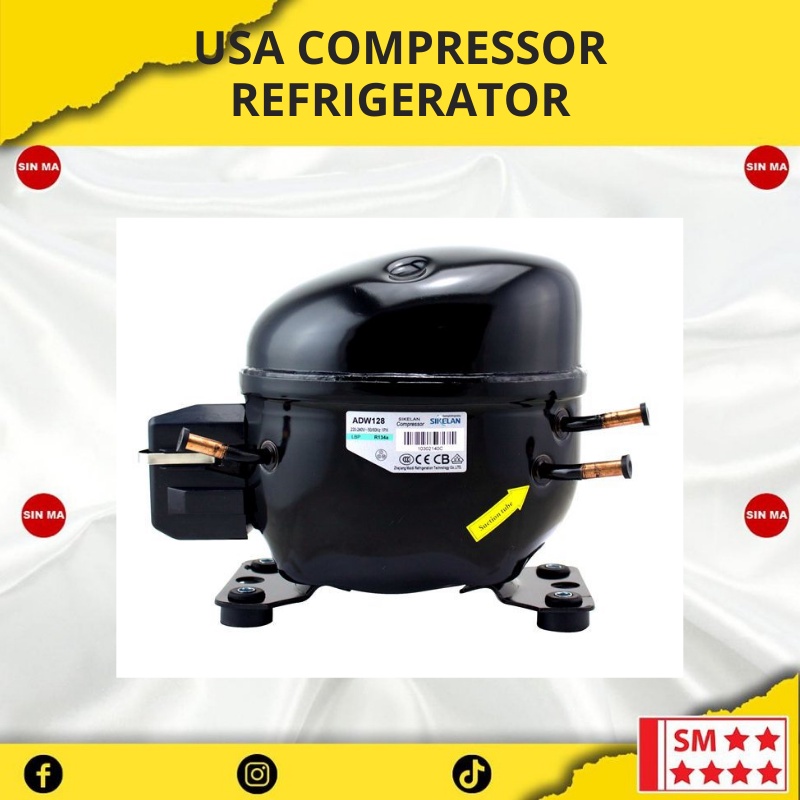 USA REFRIGERATOR COMPRESSOR R134 GAS REFRIGERANT 1/2HP 3/8HP 1/5HP 1 ...