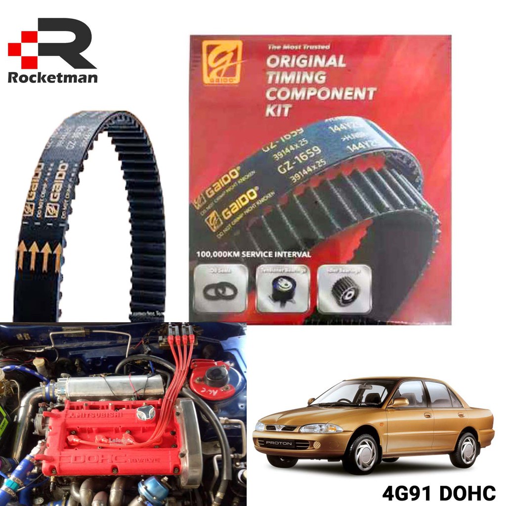 GAIDO TIMING BELT KIT MITSUBISHI VR4 WIRA 1.5 DOHC 4G91 (153YU29 ...