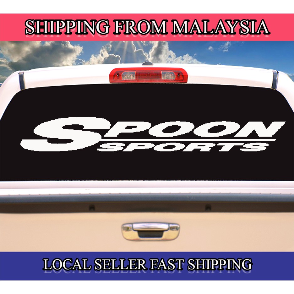 2 Pcs Spoon Sport Side Door Widscreen Car Decal Sticker Vinyl Myvi ...