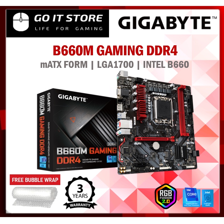 GIGABYTE B660M GAMING DDR4 mATX LGA1700 INTEL MOTHERBOARD | Shopee Malaysia