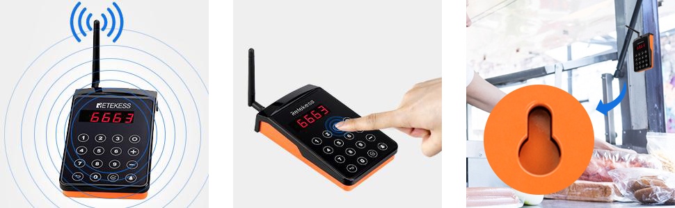 RETEKESS TD156 Restaurant Pager System Wireless Calling System with 10 ...