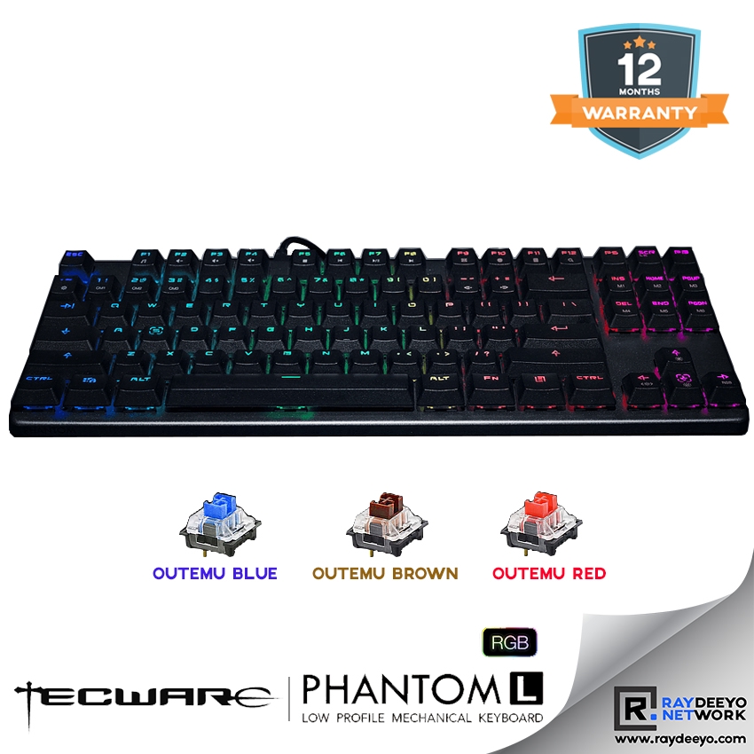 TECWARE PHANTOM L RGB LOW PROFILE KEYBOARD [Choose Your Switch) - NEW ...