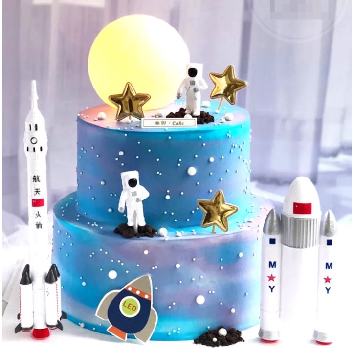 Astronaut Aeronautical Model Rocket Scene Space Shuttle Cake Decoration ...