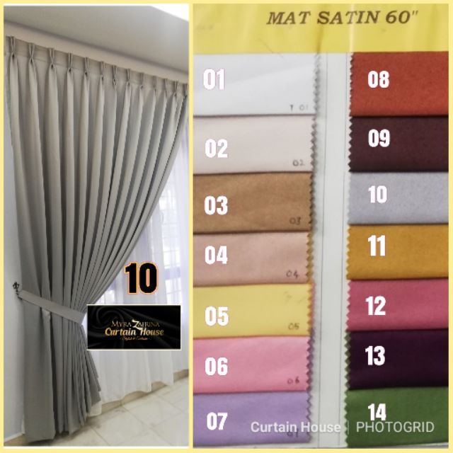 🔥HOT SALE🔥Kain Langsir Matt Satin 70% Sunblock-60" (1 Meter) | Shopee ...