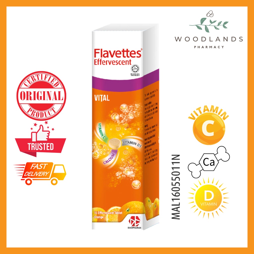FLAVETTES VITAL EFFERVESCENT ORANGE 15S | Shopee Malaysia