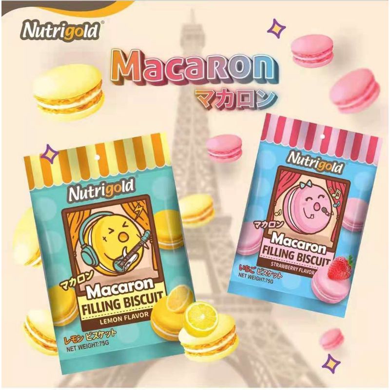 NUTRIGOLD mini macaron mini cookies oreo biscuit 迷你马卡龙巧克力曲奇夾心小饼干 独立包装 ...
