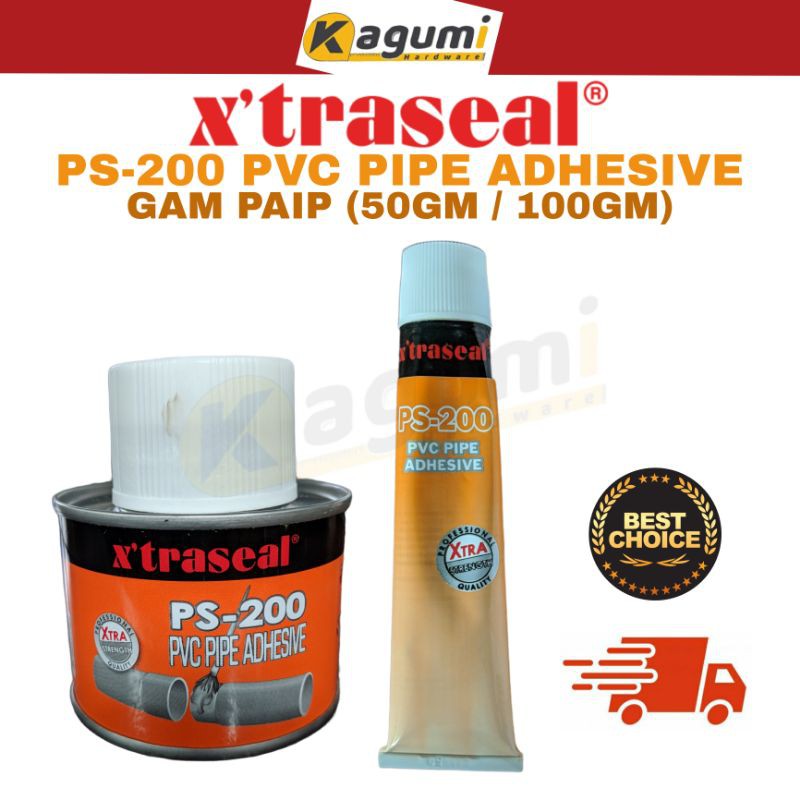 [X'TRASEAL] PS-200 PVC PIPE ADHESIVE / GAM PAIP (50 / 100 GM) | Shopee ...