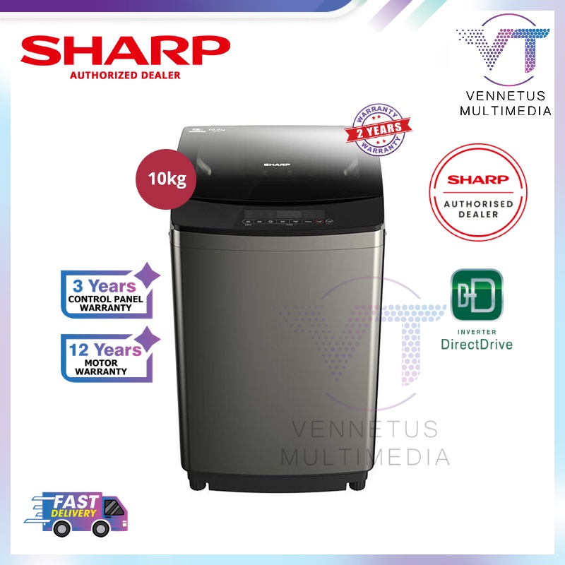 Sharp 10kg Full Auto DD Inverter Washing Machine - Glass Touch Panel ...