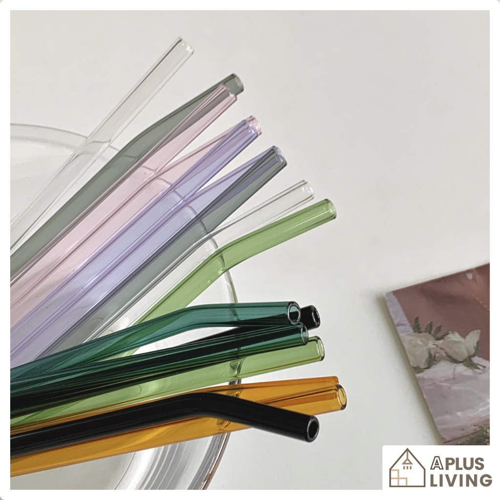 🇲🇾 20cm Eco Friendly Straight And Bent High Borosilicate Glass Straw