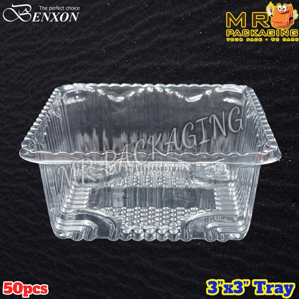 3" Plastic Tray & Lid [ 50pcs± ] Mooncake 888 Bakery Clear OPS PET Food ...