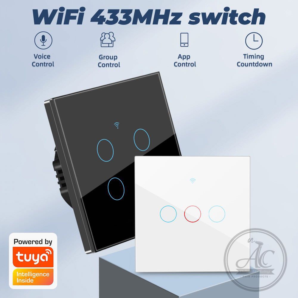 Tuya WiFi Touch Wall Smart Switch Light No Neutral Wire and Neutral Wire 1,2,3,4 Gang tmall ...