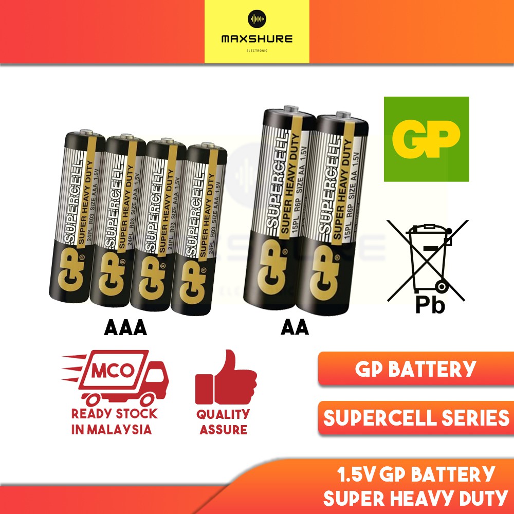 [MaxShure]GP SUPERCELL Series AA GP15PL / AAA GP24S 1.5V Battery SUPER ...