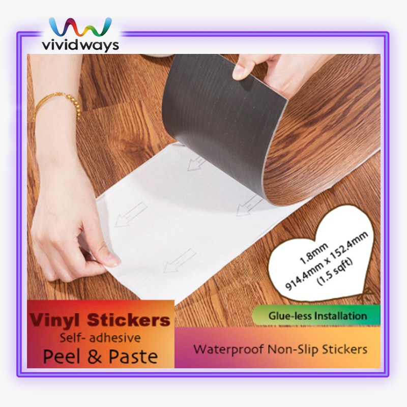 DIY VINYL FLOORING 1.8MM (K2 VIVIDWAYS) 36sqf/24PCS PER BOX | Shopee ...