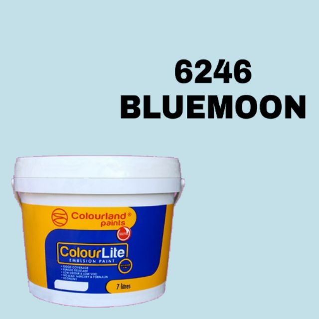 7LITRE COLOURLAND COLOURLITE EMULSION PAINT (6246 BLUEMOON) | Shopee ...