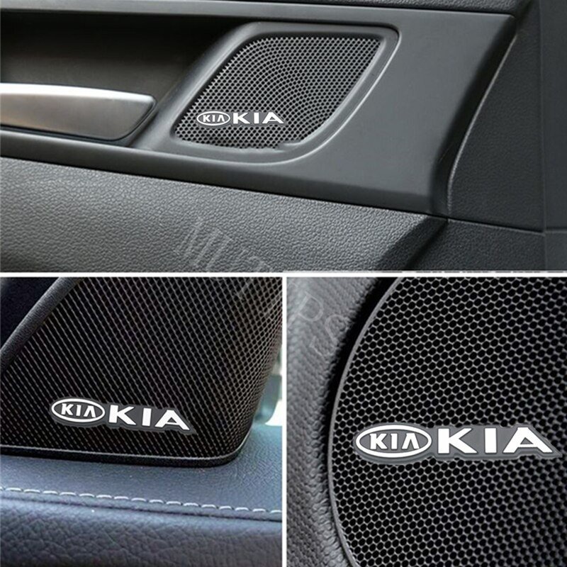 4Pcs Car Audio Sticker Interior Central Control Speaker Alloy Mini ...