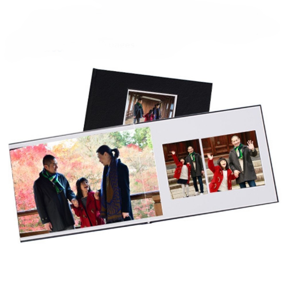 Photobook 11" x 8.5" Landscape Debossed Leather/ Buckram Photobook, 40 ...