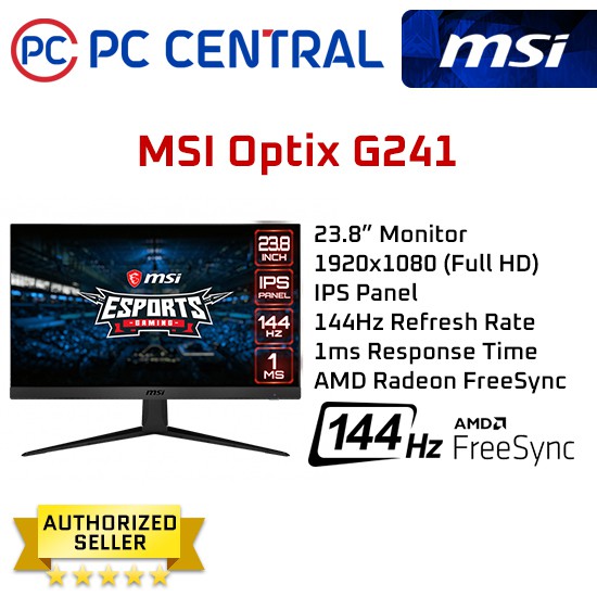 MSI Optix G241 24" Full HD Ips Gaming Monitor (144hz) | Shopee Malaysia