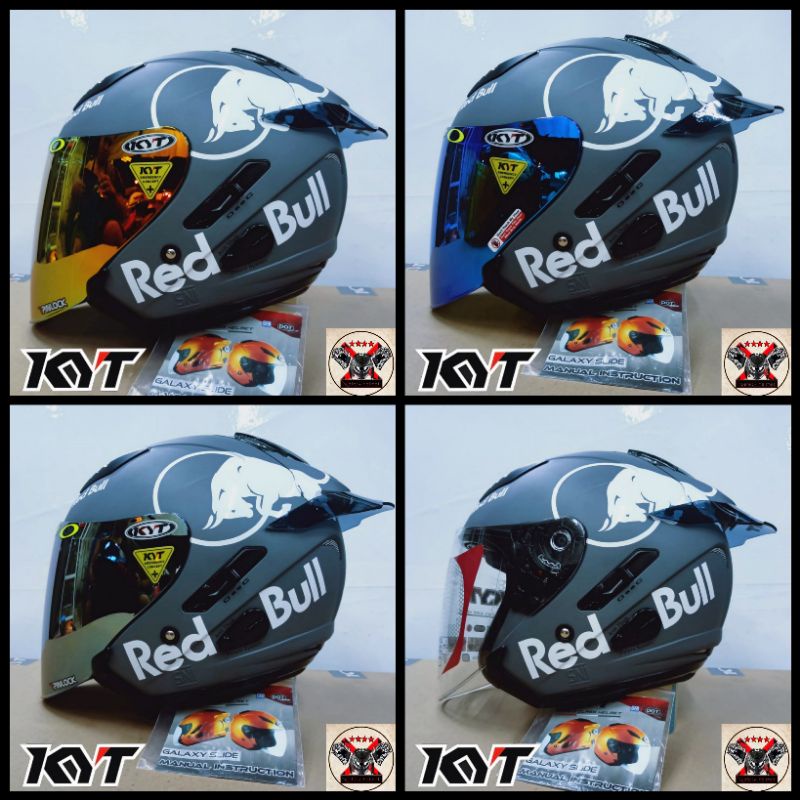 Kyt GALAXY- Modified Handsome Package Redbull halfface Helmet Solid ...
