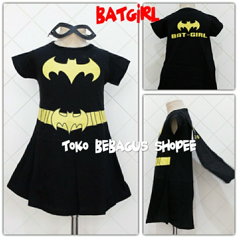 Children's Dress Superhero Girl Costume Bat Girl Batgirl Girl | Shopee ...