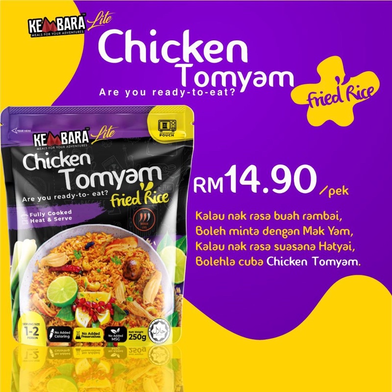 KEMBARA MEALS (Nasi & Lauk) Single Menu: Meal Ready to Eat (MRE ...