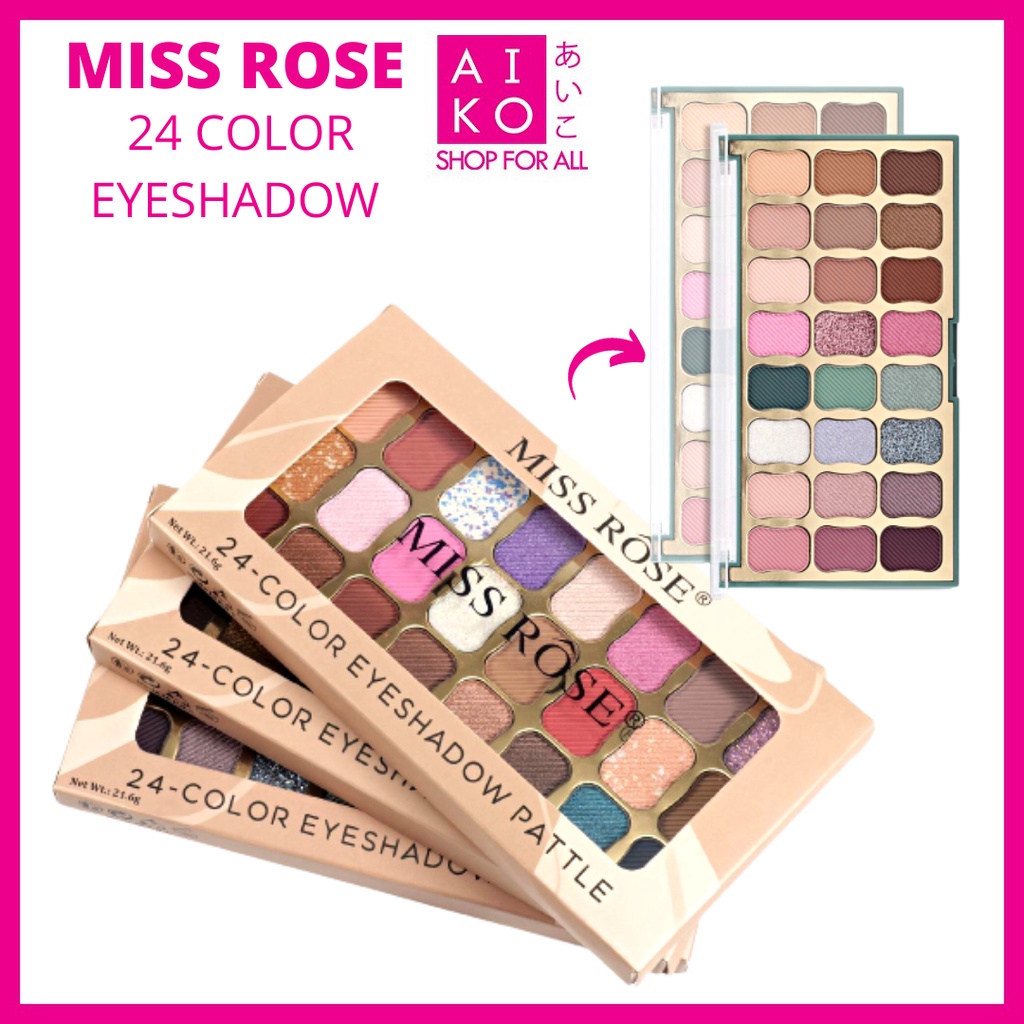 (AIKO) MISS ROSE 24 COLOR EYESHADOW | Shopee Malaysia
