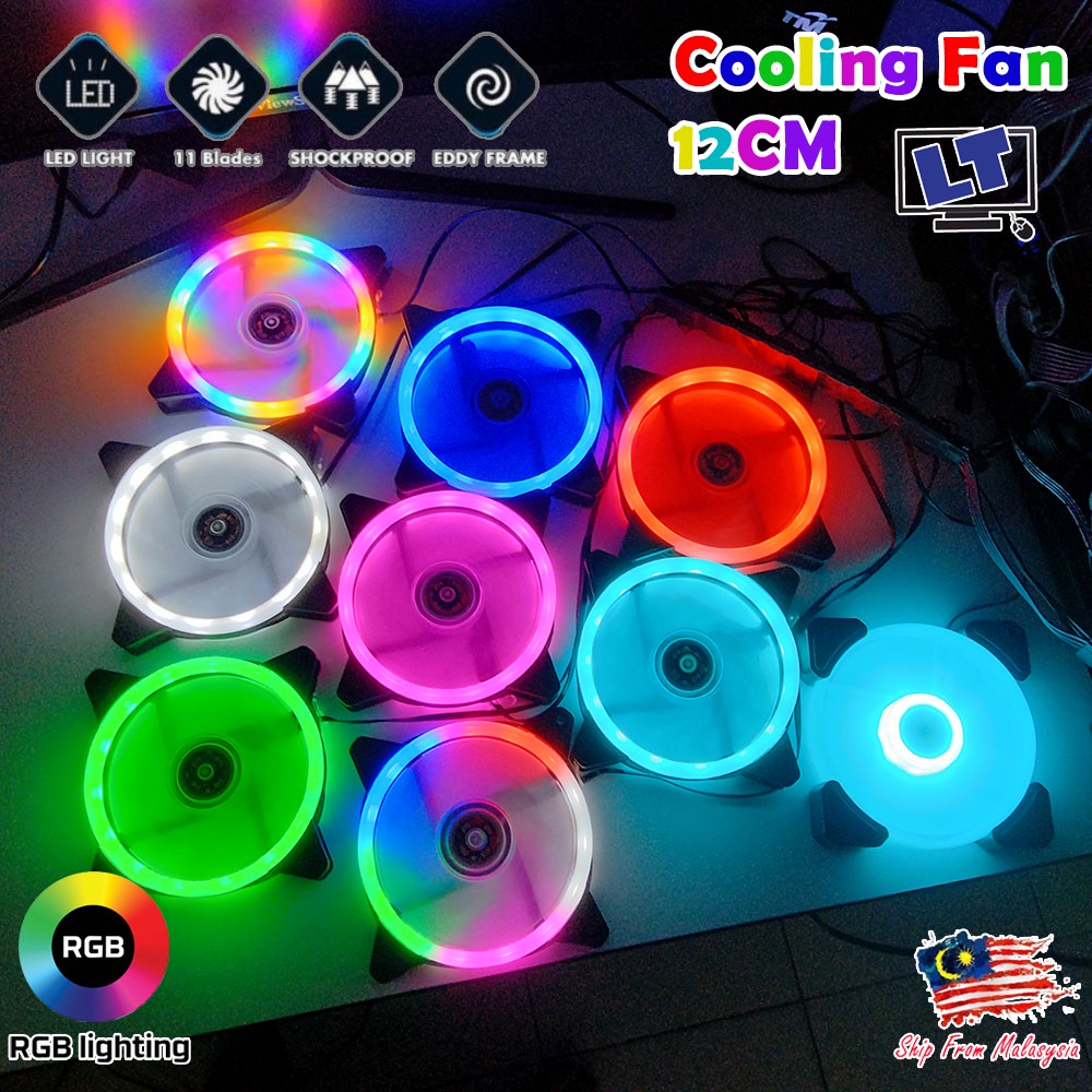 Gaming RGB LED 4Pin + 3Pin 12V 120mm Staitc Desktop PC Casing FAN ...