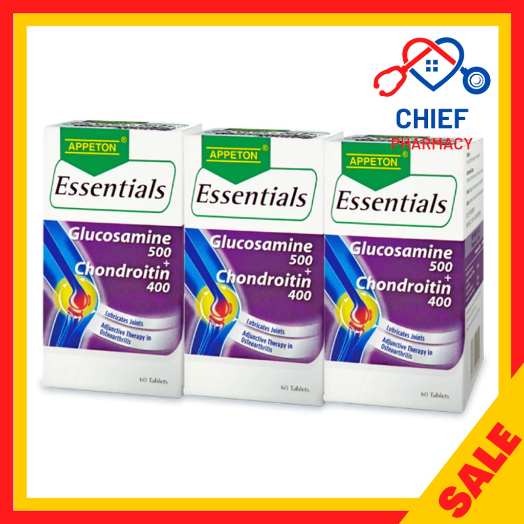 APPETON ESSENTIALS GLUCOSAMINE 500 + CHONDROITIN 400 TABLET | Shopee ...
