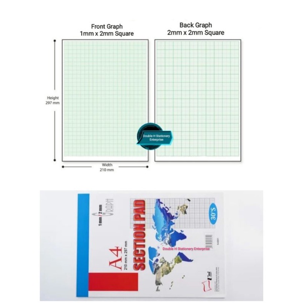Uni A4 Graph Pad 1mm x 2mm Square 30sheet | Shopee Malaysia
